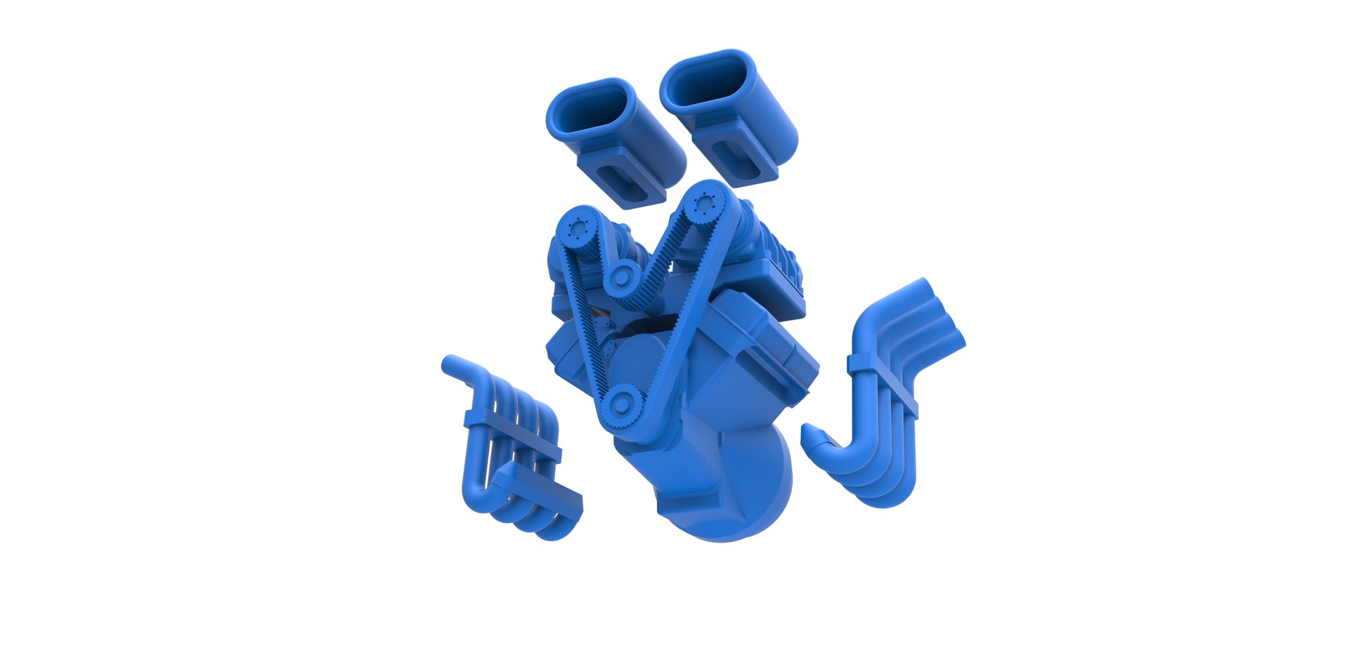 Diecast Engine V8 With Double Supercharger Version 2 Scale 1 To 25 3D ...