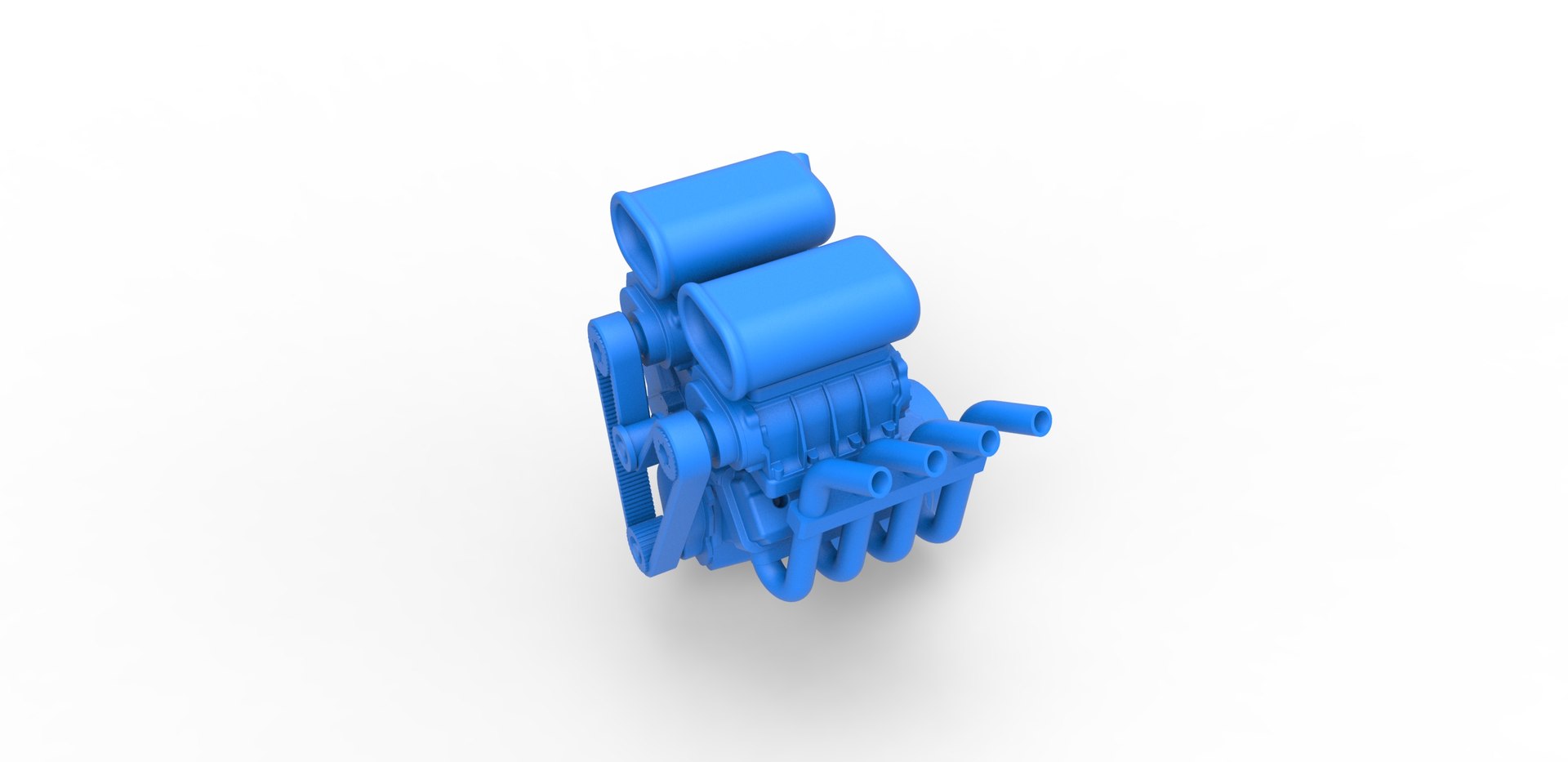 Diecast Engine V8 With Double Supercharger Version 2 Scale 1 To 25 3D ...