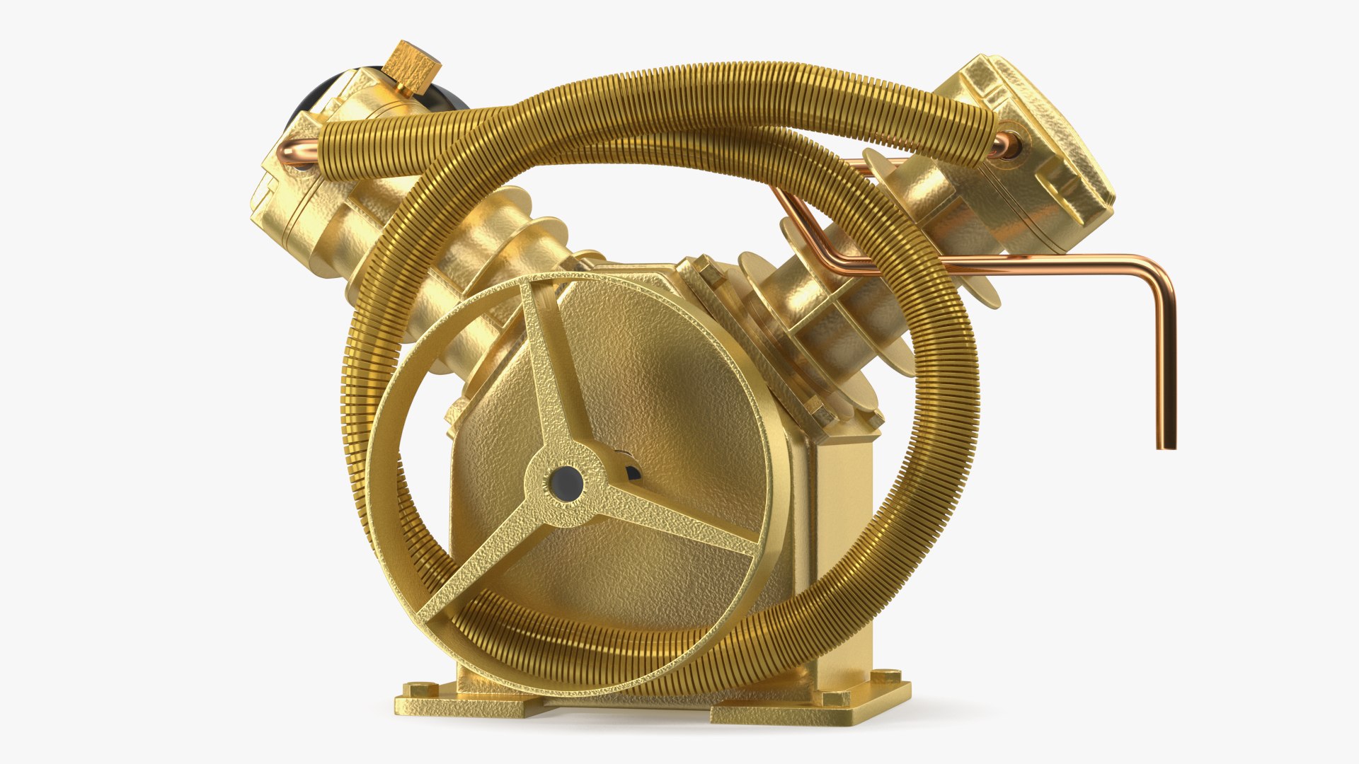 3D Model Compressor Pump Twin Cylinder V Style Yellow - TurboSquid 2152617