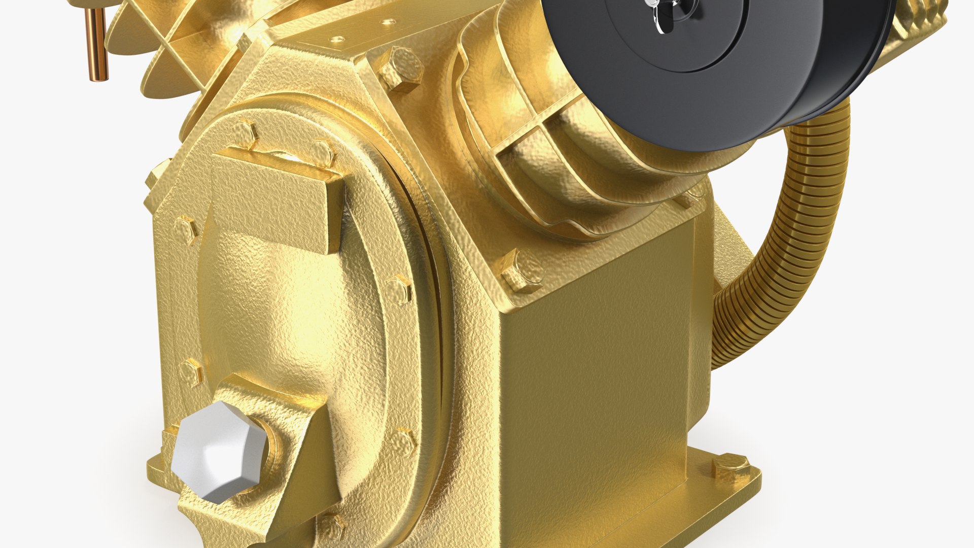 3D Model Compressor Pump Twin Cylinder V Style Yellow - TurboSquid 2152617