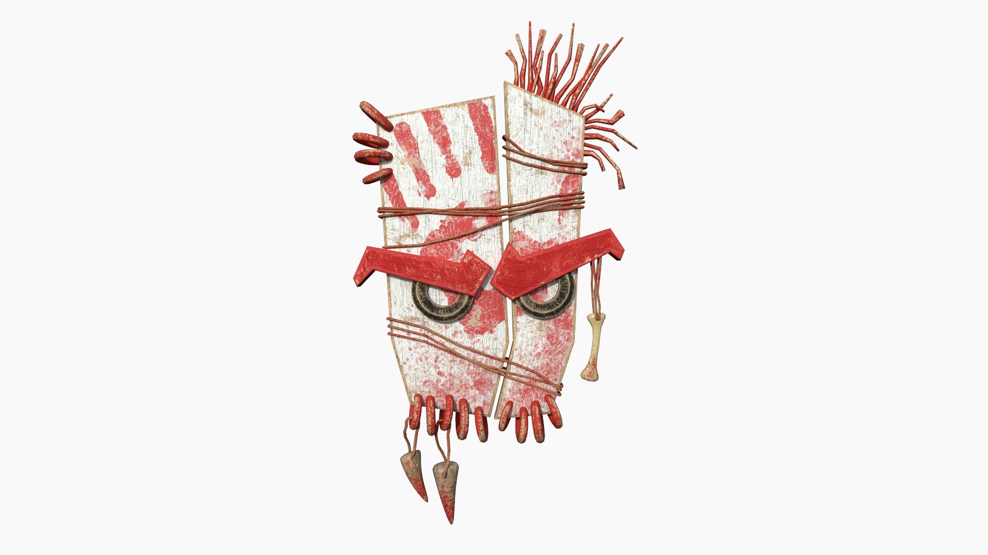 3D Tribal Mask B02 White Bloody - Costume Character Design - TurboSquid ...