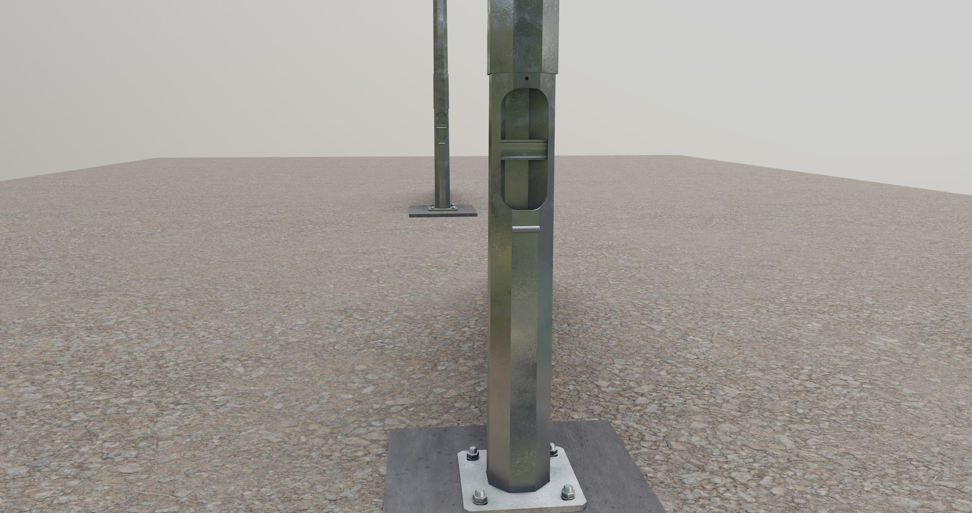 3D 5 Meter Octogonal Lighting Pole -Single Consol - TurboSquid 2064144