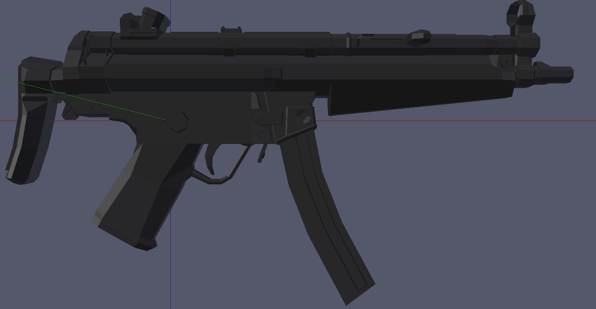 modern sub machine gun 3d blend