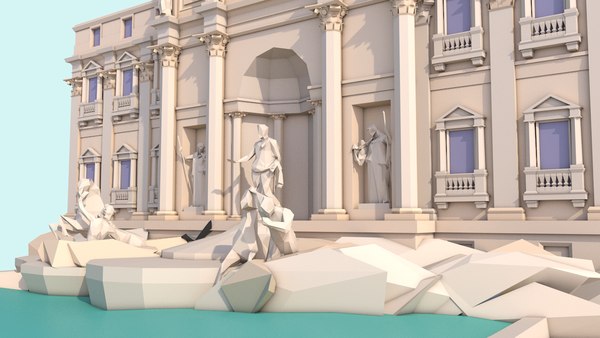 Cartoon Low Poly Trevi-Brunnen 3D-Modell - TurboSquid 1514572