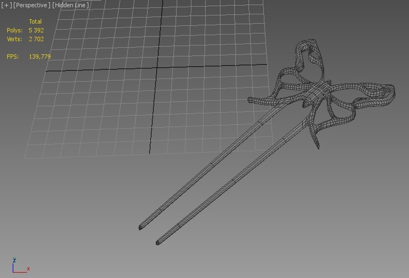 woman hair pin 3d model