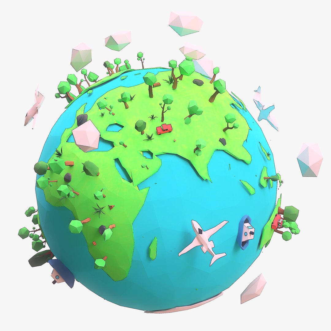 3D cartoon earth tree model - TurboSquid 1394688
