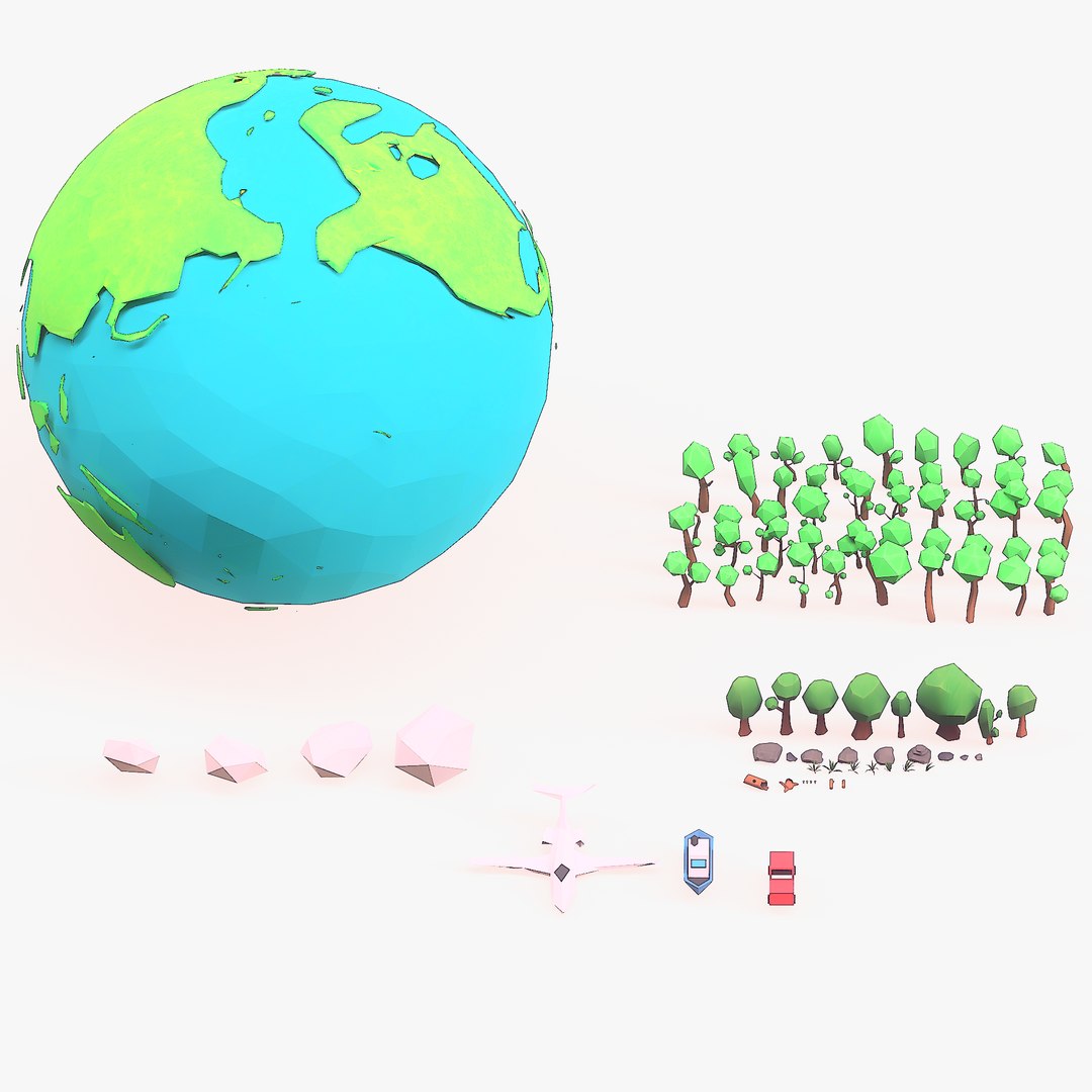 3D Cartoon Earth Tree Model - TurboSquid 1394688