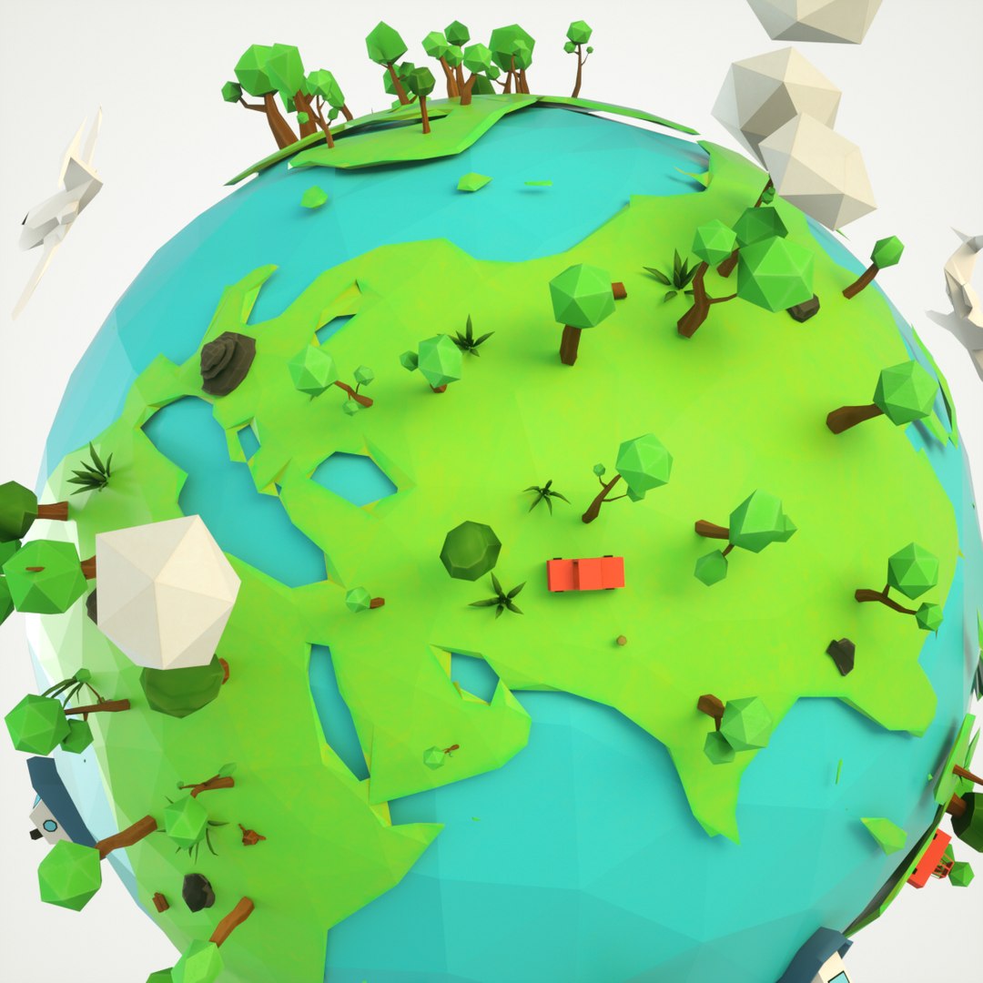 3D cartoon earth tree model - TurboSquid 1394688