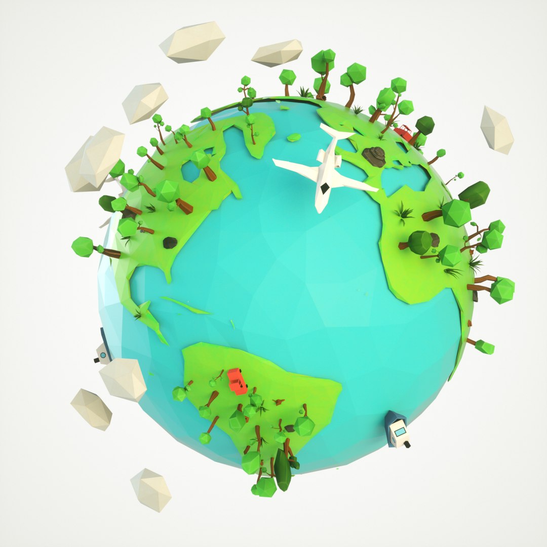 3D cartoon earth tree model - TurboSquid 1394688