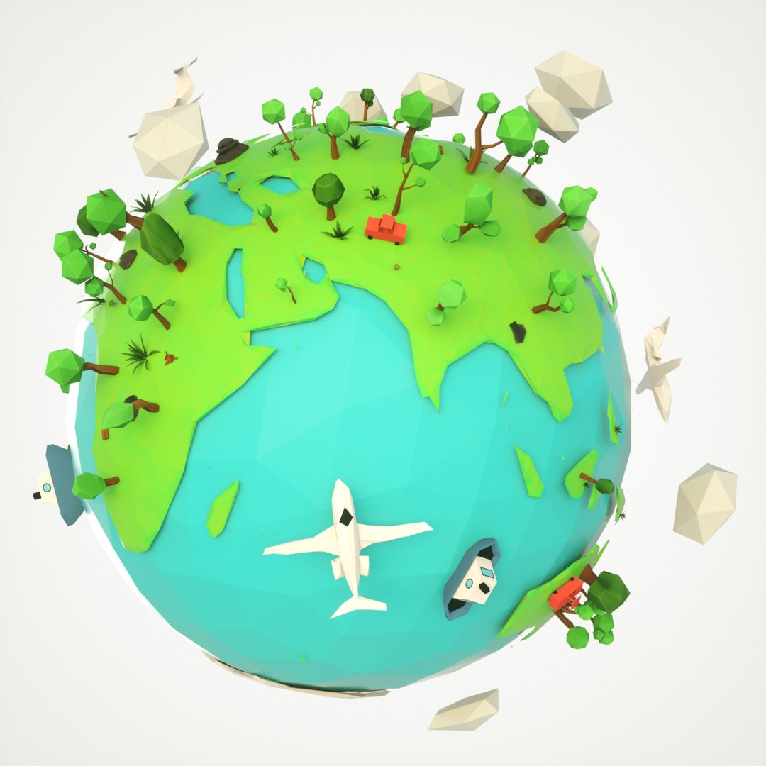 3D cartoon earth tree model - TurboSquid 1394688