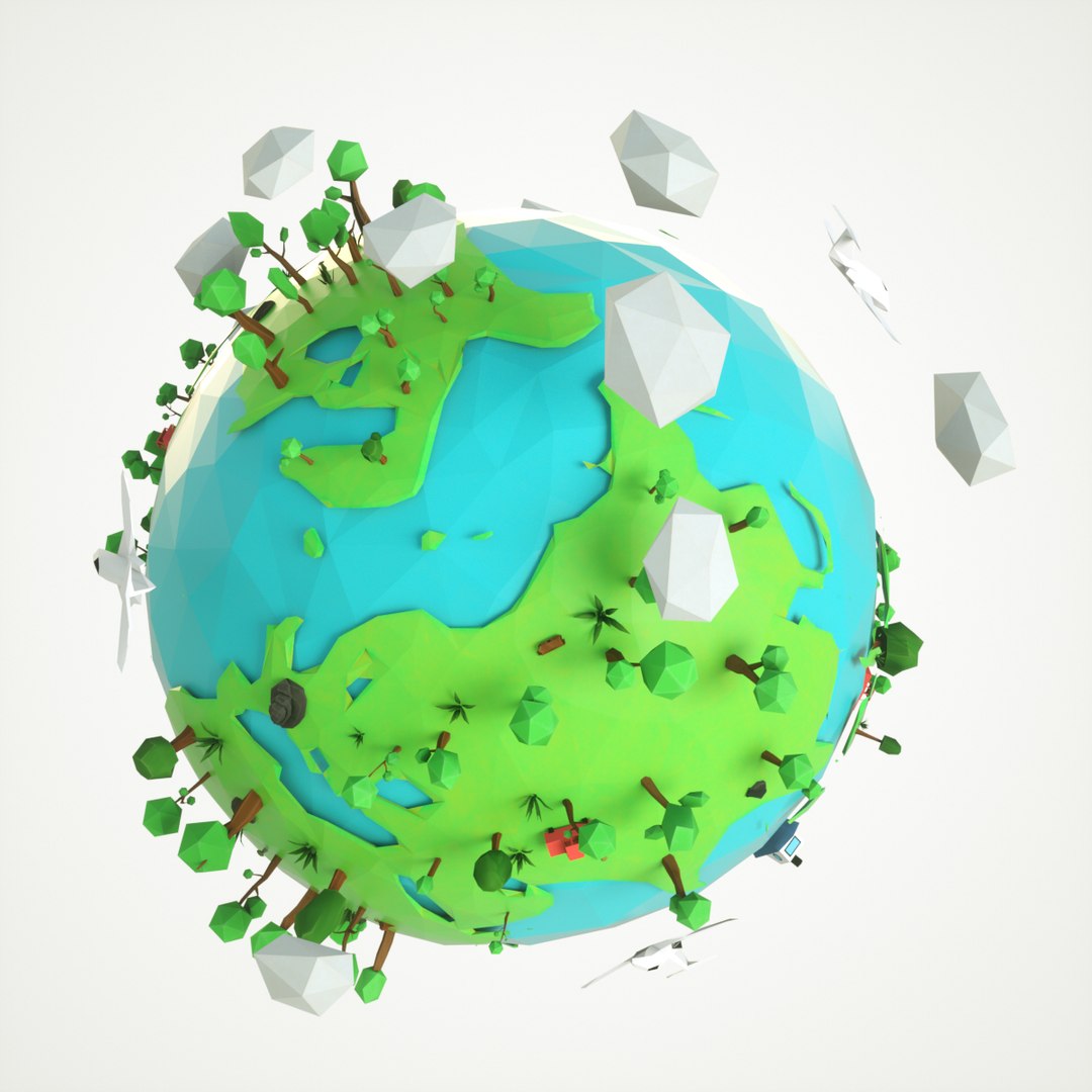 3D cartoon earth tree model - TurboSquid 1394688