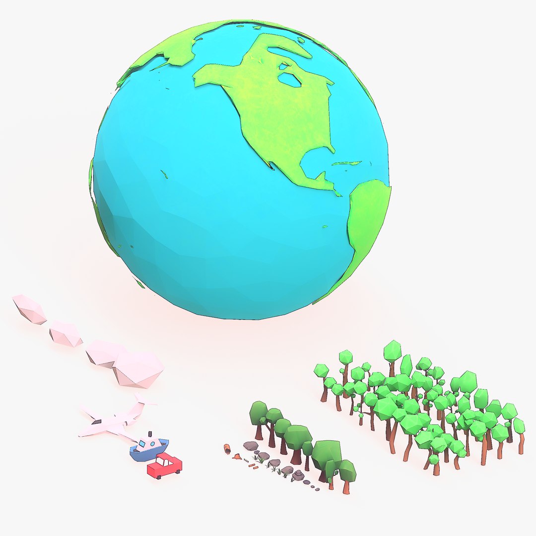 3D cartoon earth tree model - TurboSquid 1394688