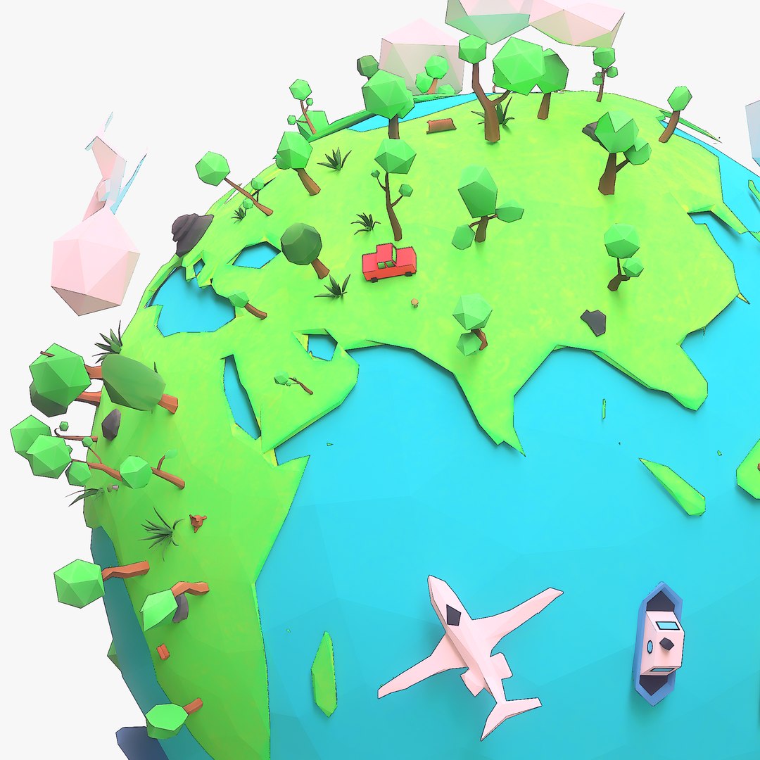 3D cartoon earth tree model - TurboSquid 1394688