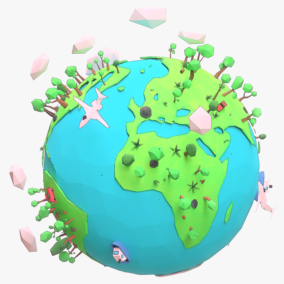 3D cartoon earth tree model - TurboSquid 1394688