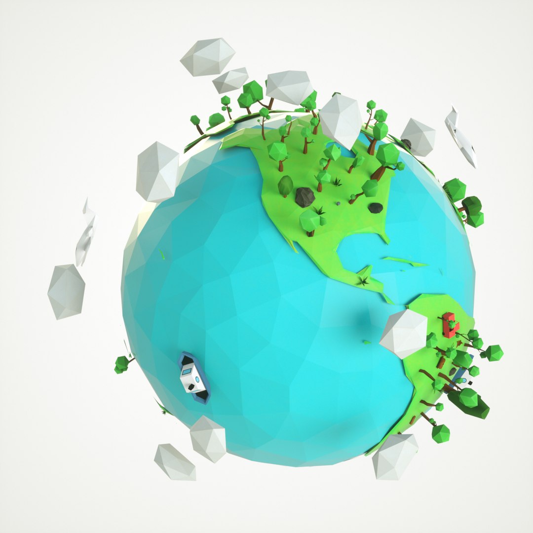 3D cartoon earth tree model - TurboSquid 1394688