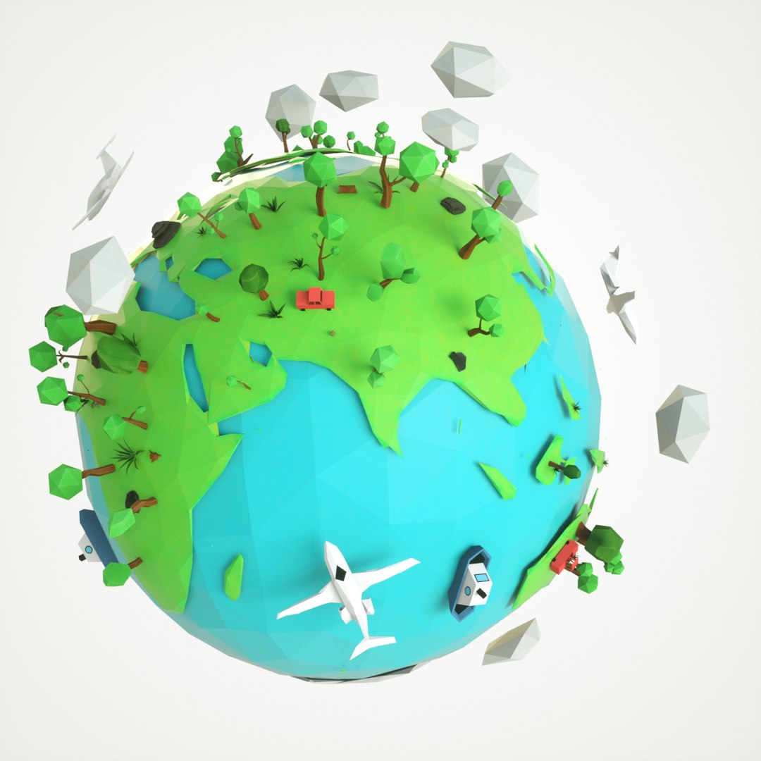 3D cartoon earth tree model - TurboSquid 1394688