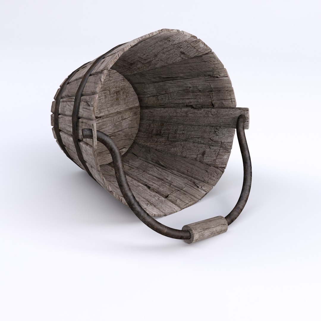 3d Model Old Wooden Bucket