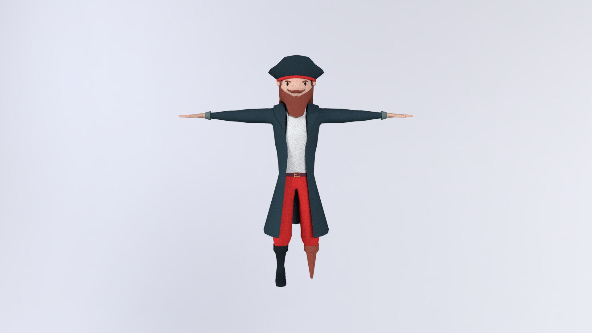 Low Poly Stylized Pirate Character Game Ready Spherical Head Model 3D ...