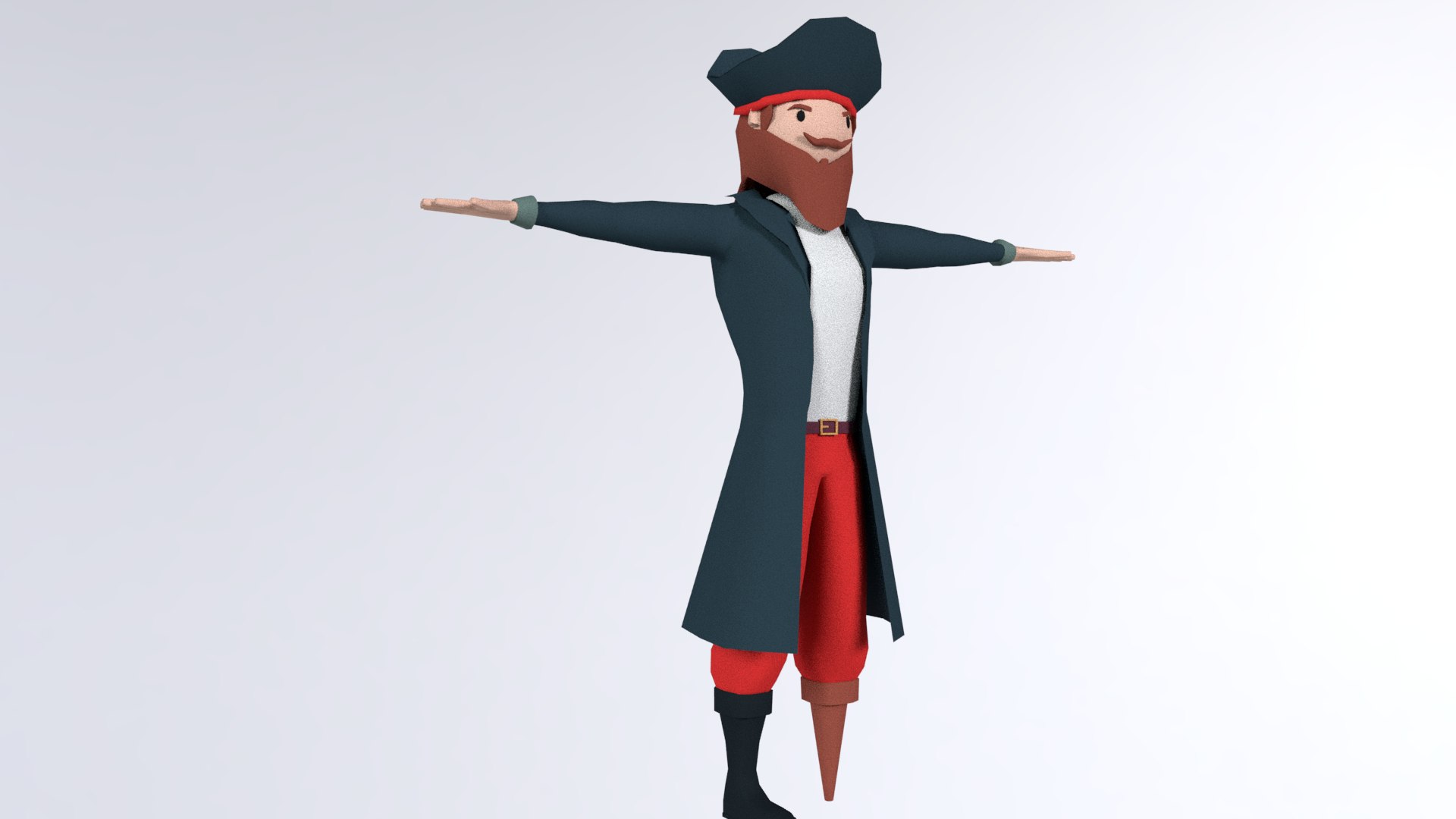 Low Poly Stylized Pirate Character Game Ready Spherical Head Model 3D ...