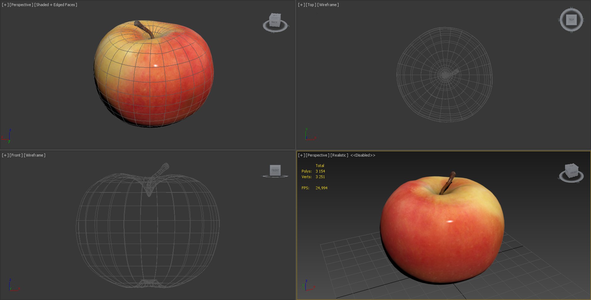 Realistic Apple 3d Max