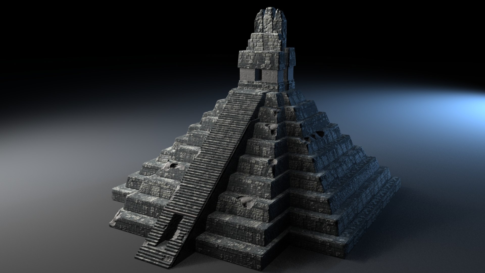 Pyramid Tikal Guatemala 3d Ma