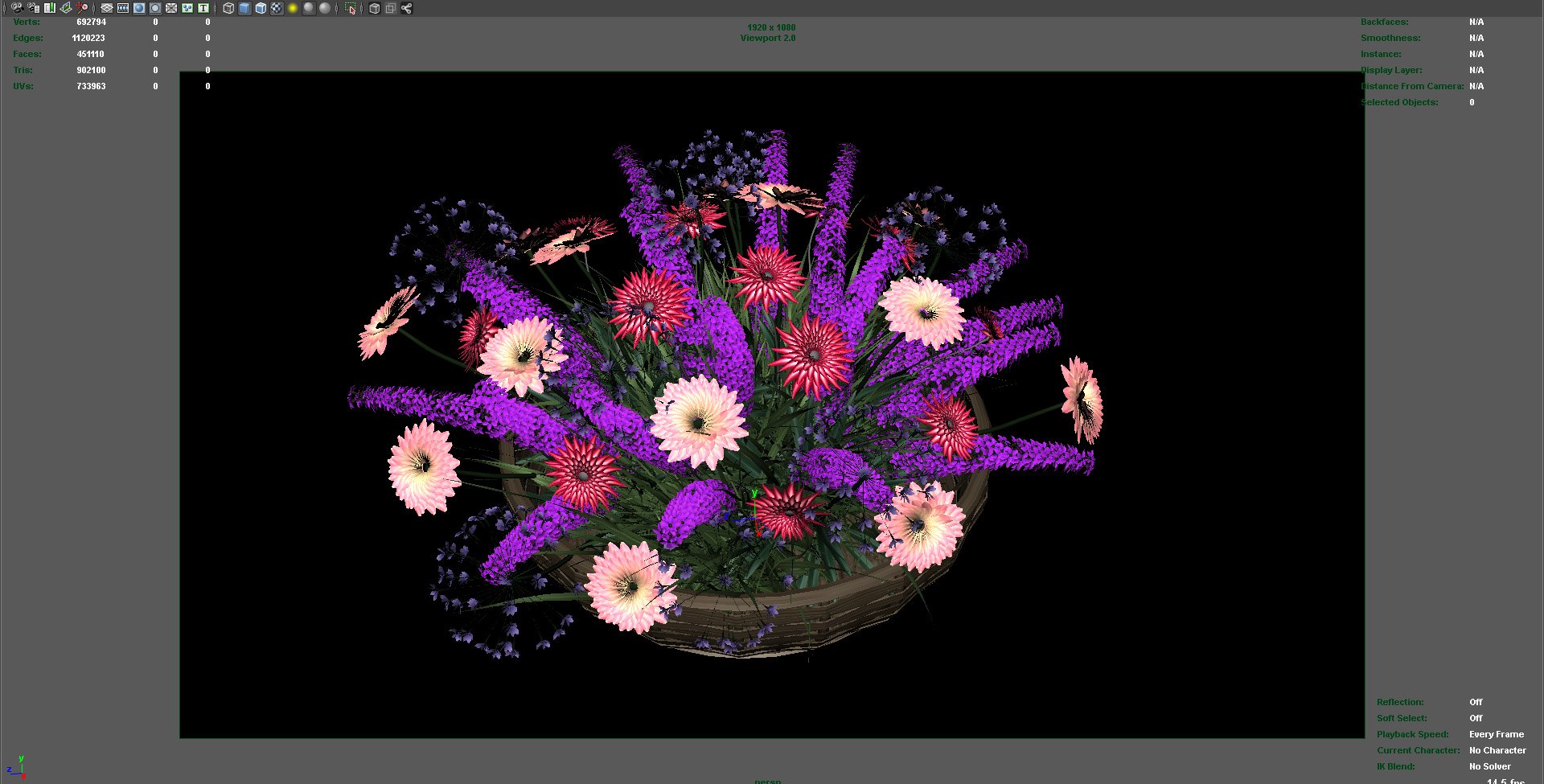 3d model flower arrangement