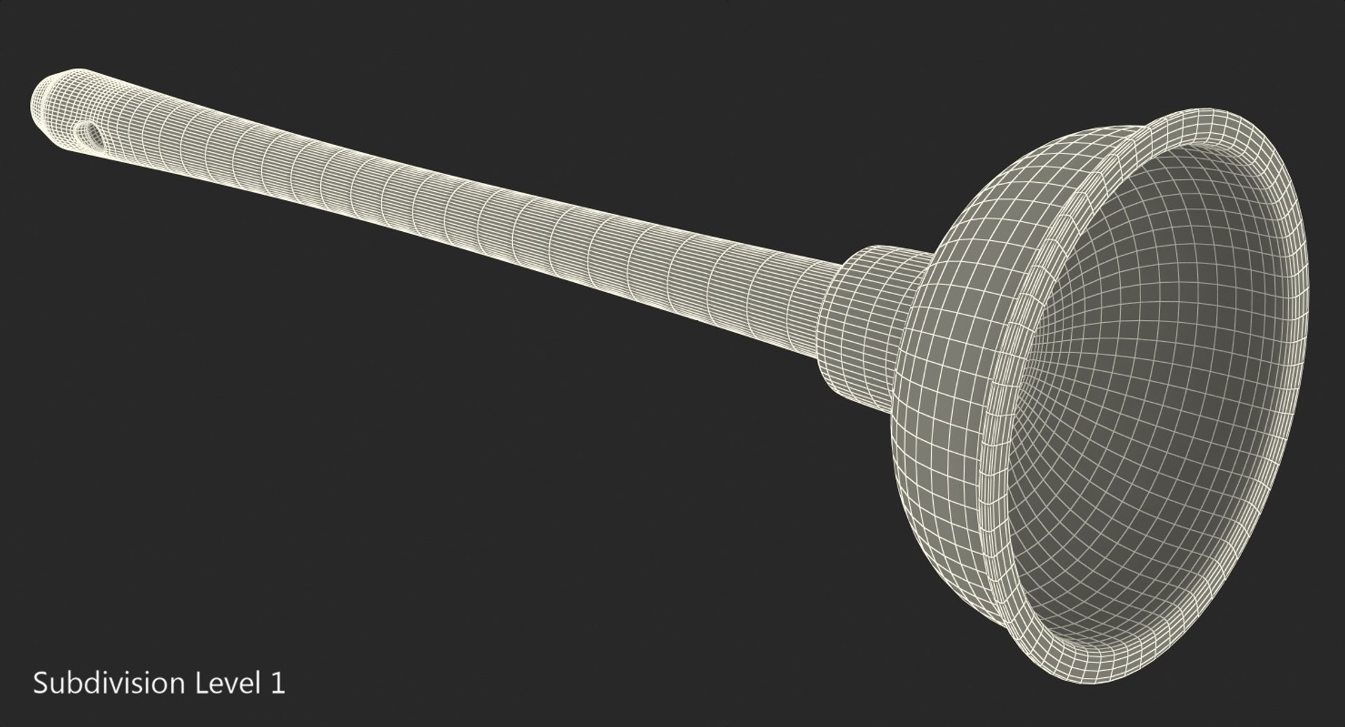 3D household plunger wooden stick - TurboSquid 1412702