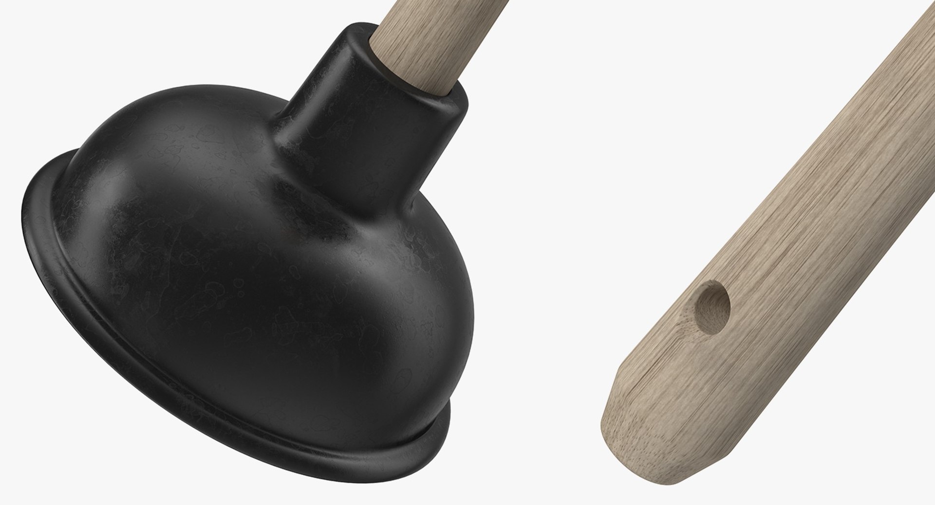 3D Household Plunger Wooden Stick - TurboSquid 1412702