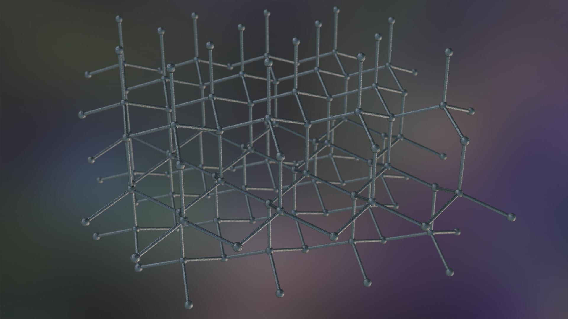 3d graphene structure allotrope carbon model
