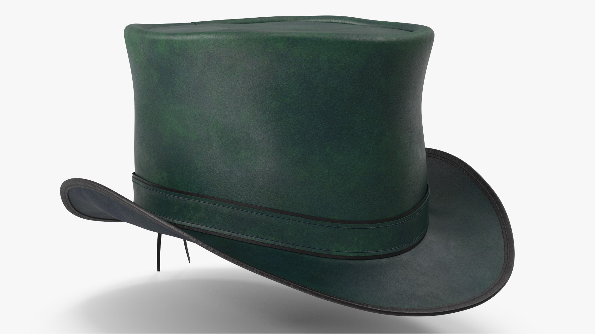 Leather Top Hat Green v 2 3D model - TurboSquid 1821839