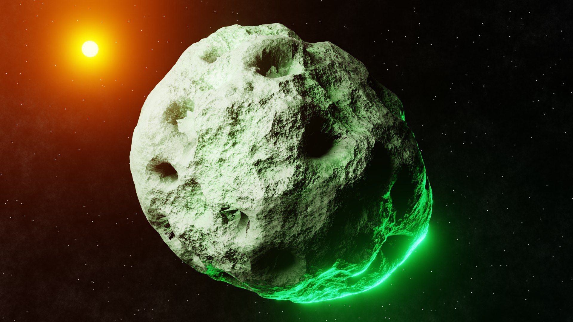 3D Model Procedural Asteroid With Craters - TurboSquid 2303035