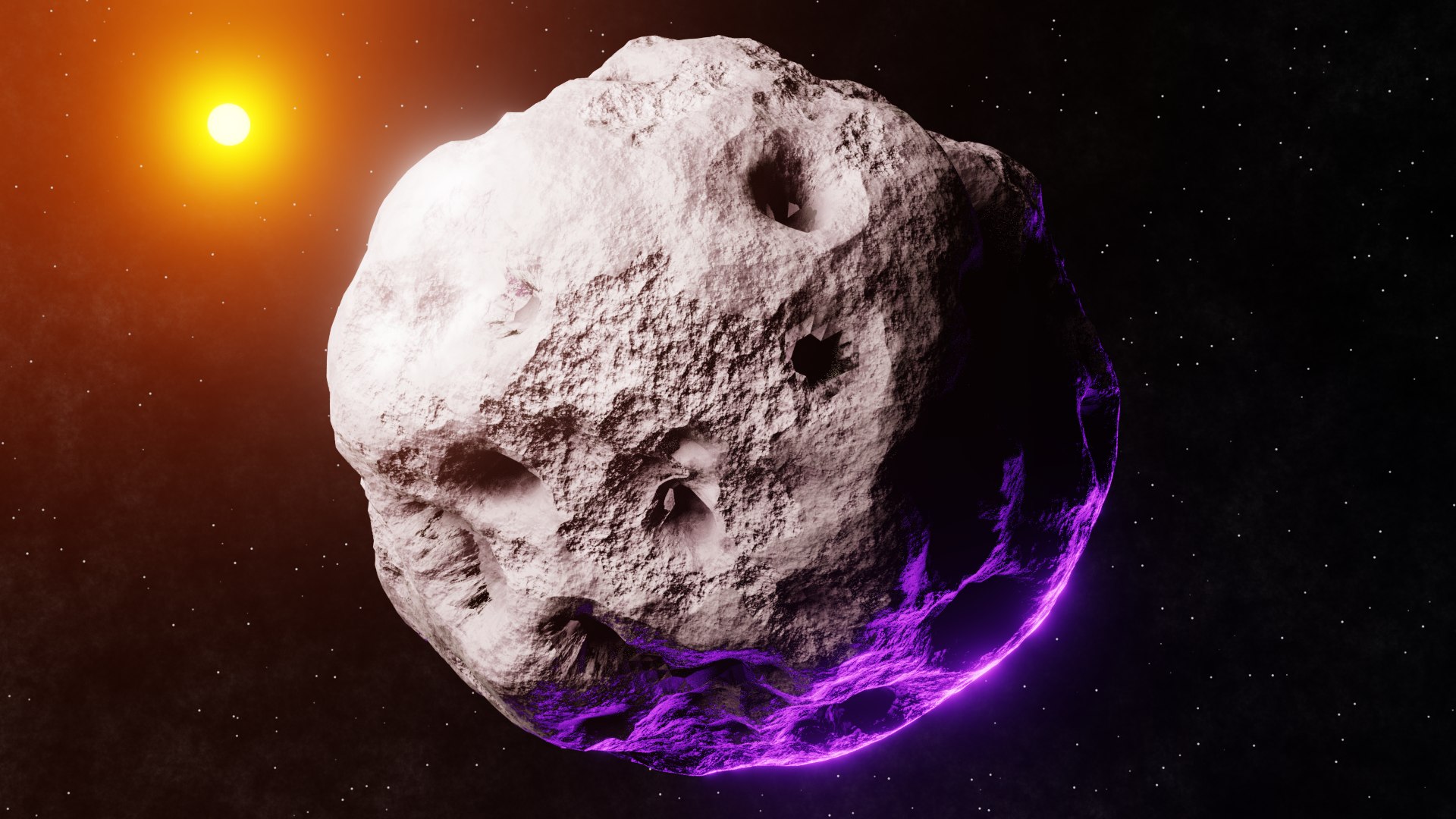 3D Model Procedural Asteroid With Craters - TurboSquid 2303035
