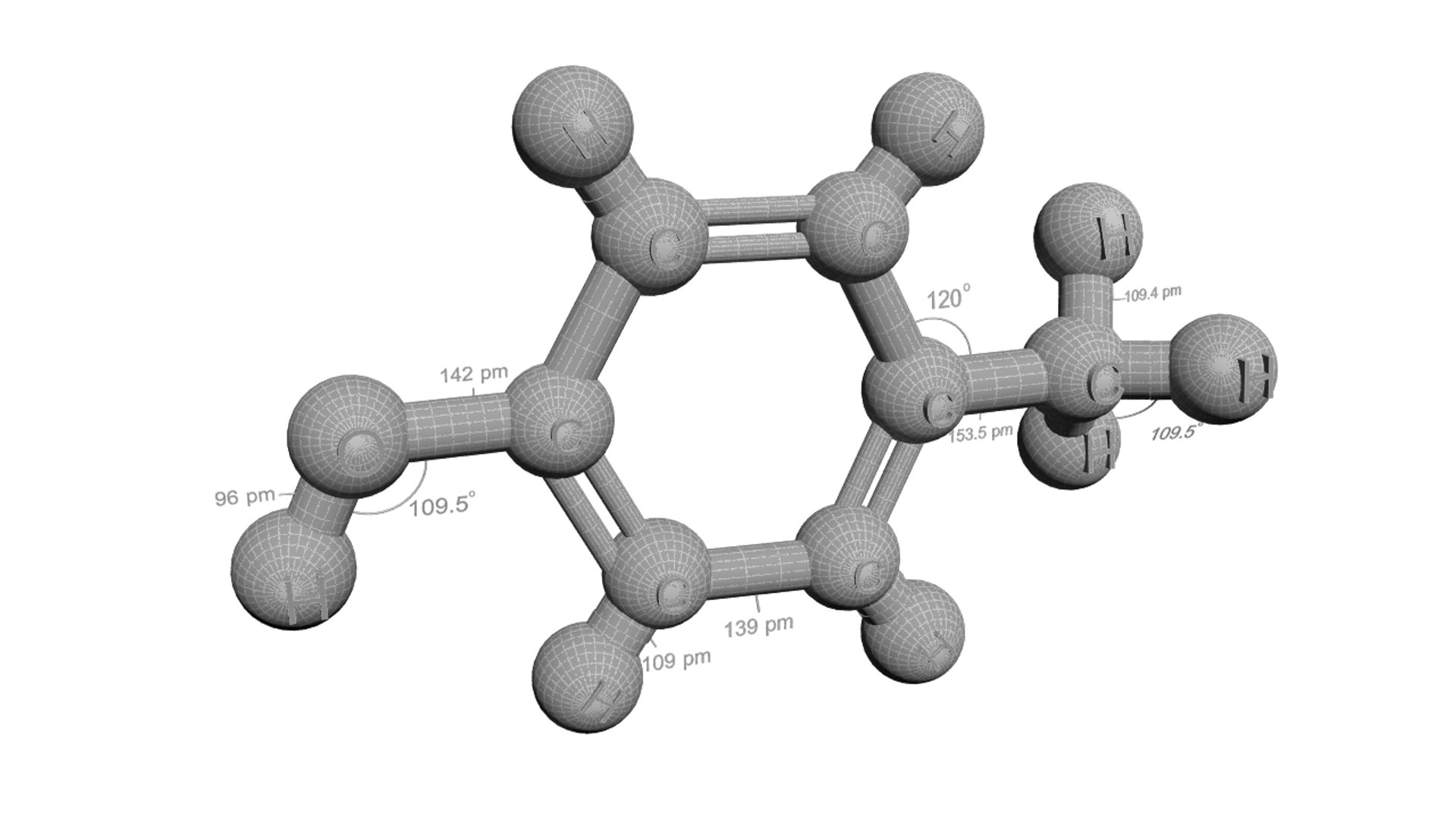 C7h8o Molecule P-cresol 3D Model - TurboSquid 1426416