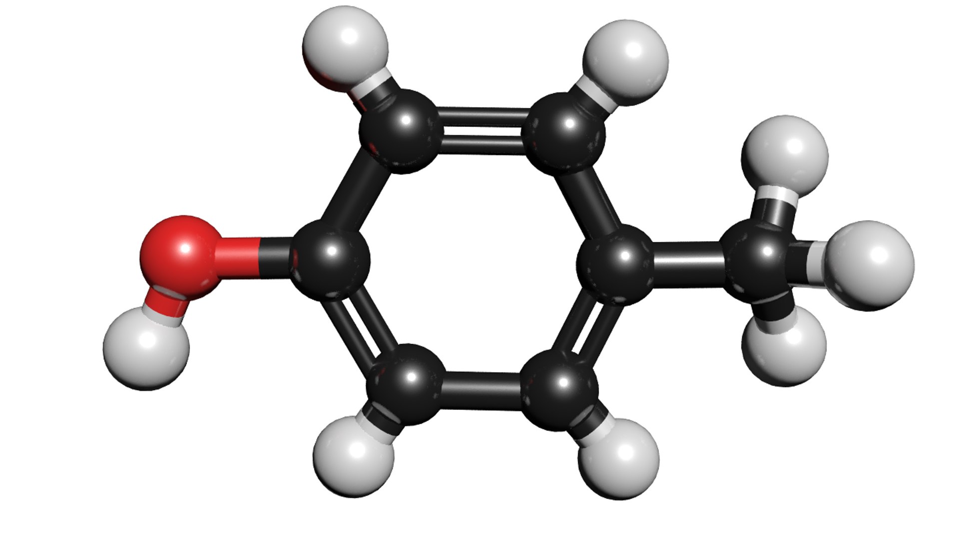 C7h8o molecule p-cresol 3D model - TurboSquid 1426416
