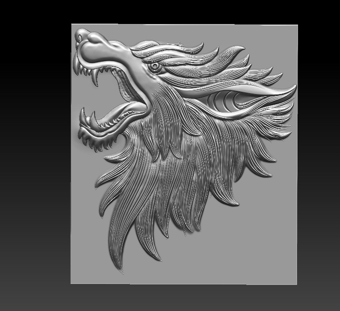 Bas-relief Wolf 3D Model - TurboSquid 1284437