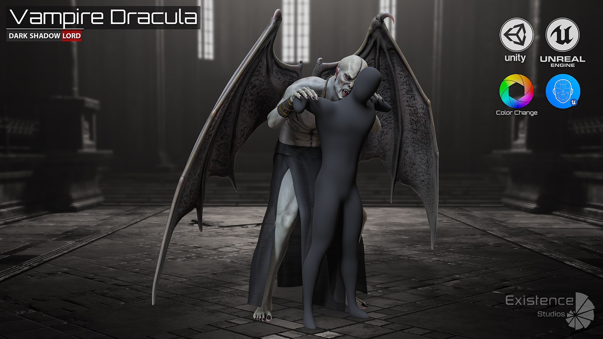 3D Count Dracula Vampire - Low Poly Realistic Monsters - Animation Fantasy Horror Boss - Enemy ...