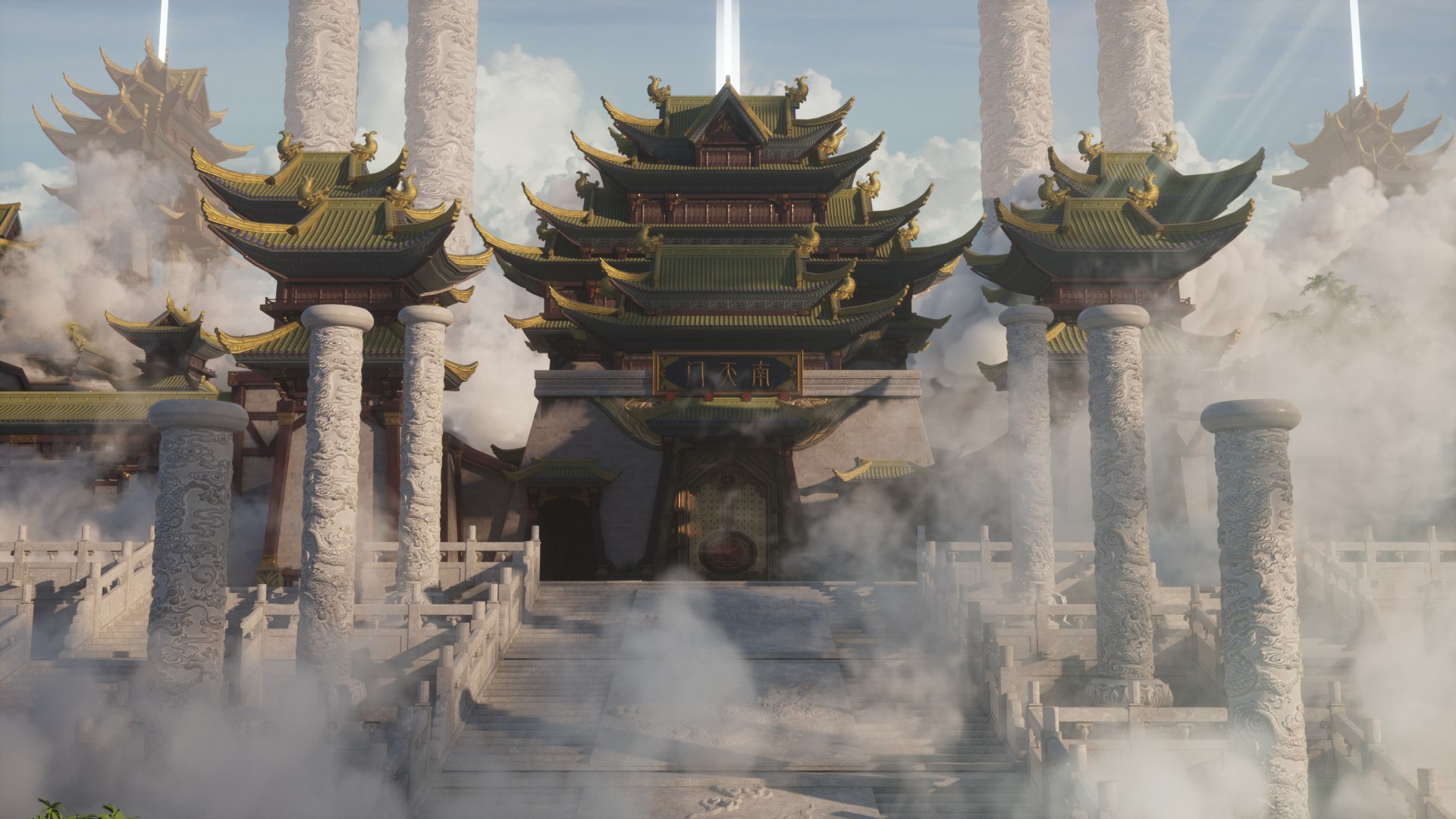 3D Heavenly Palace Suspended Island Palace Fairyland - TurboSquid 2138943