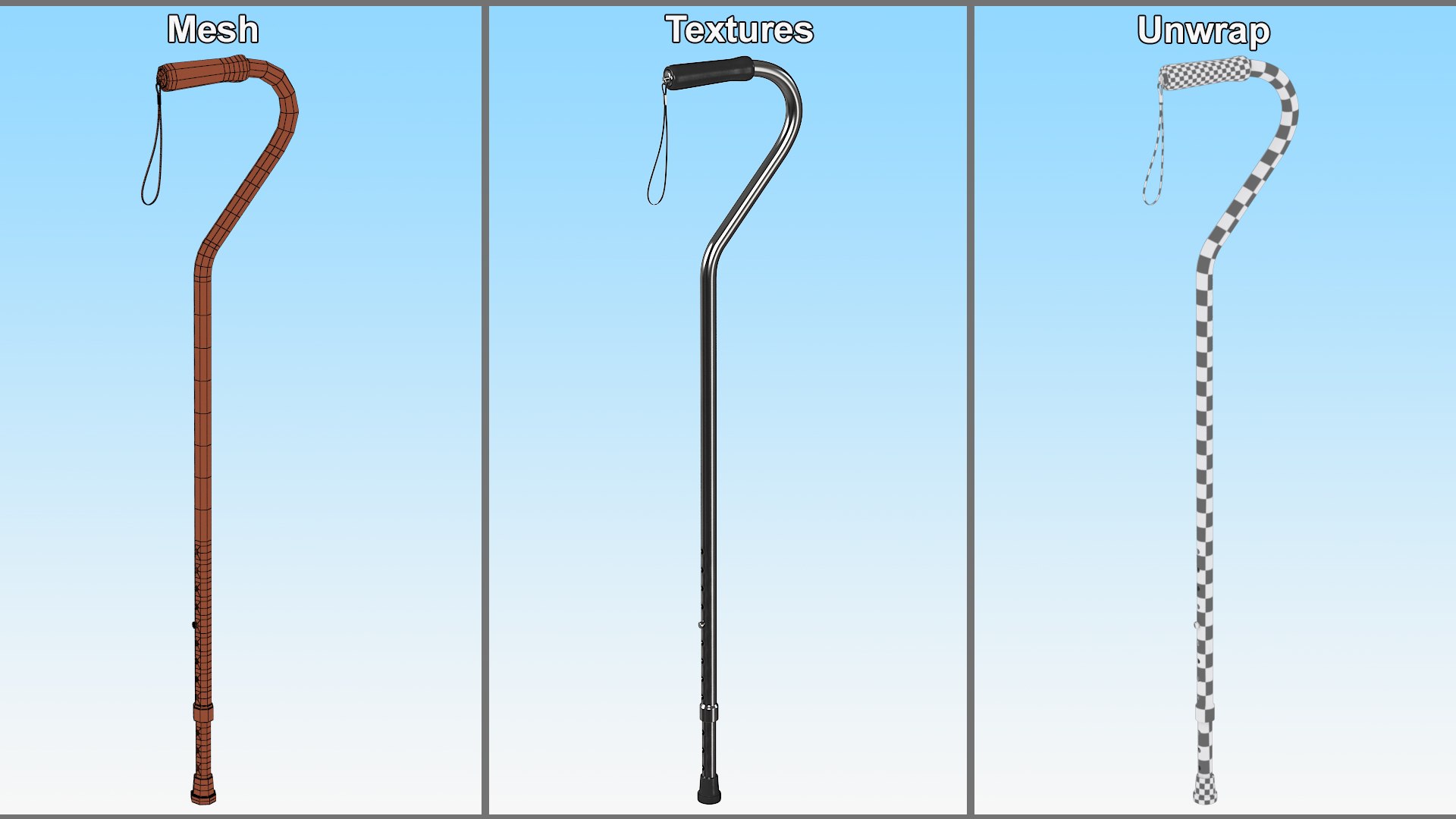 3D Model Adjustable Medical Walking Cane - TurboSquid 2326914