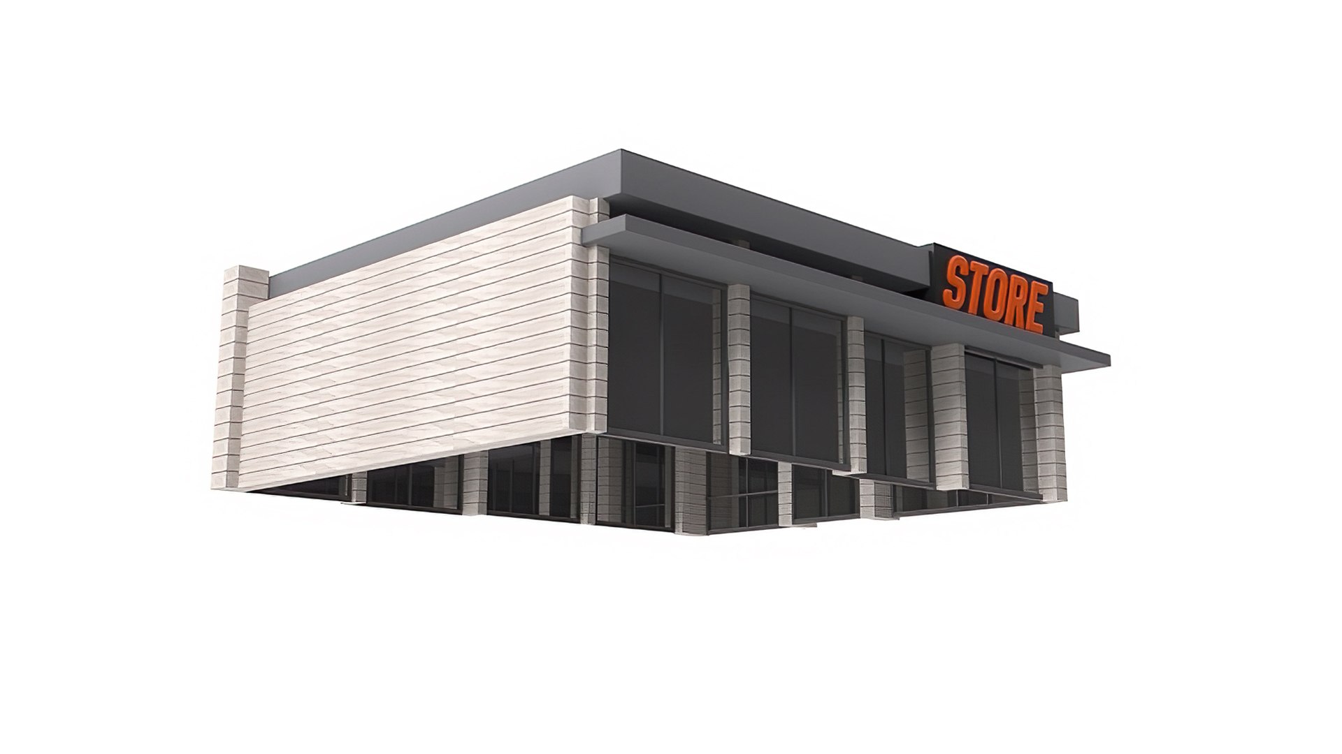 Generic Store Building 3D Model - TurboSquid 2031776