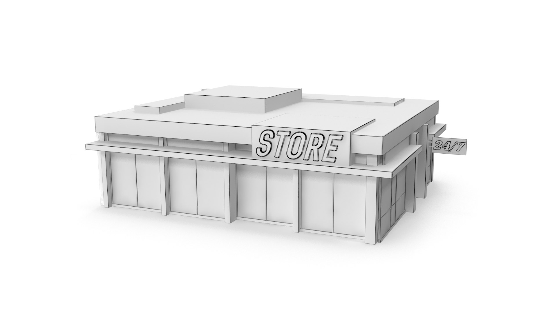Generic Store Building 3D Model - TurboSquid 2031776