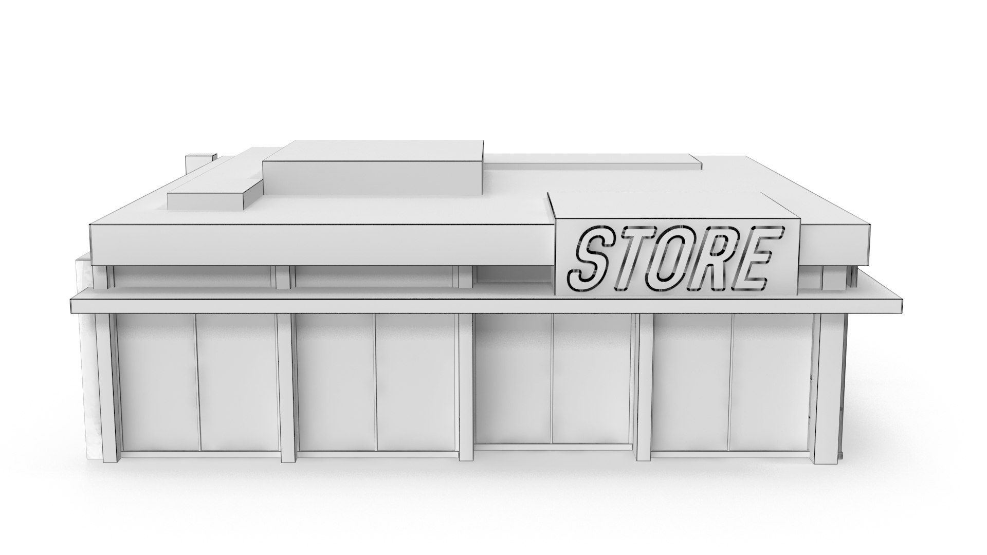 Generic Store Building 3D Model - TurboSquid 2031776