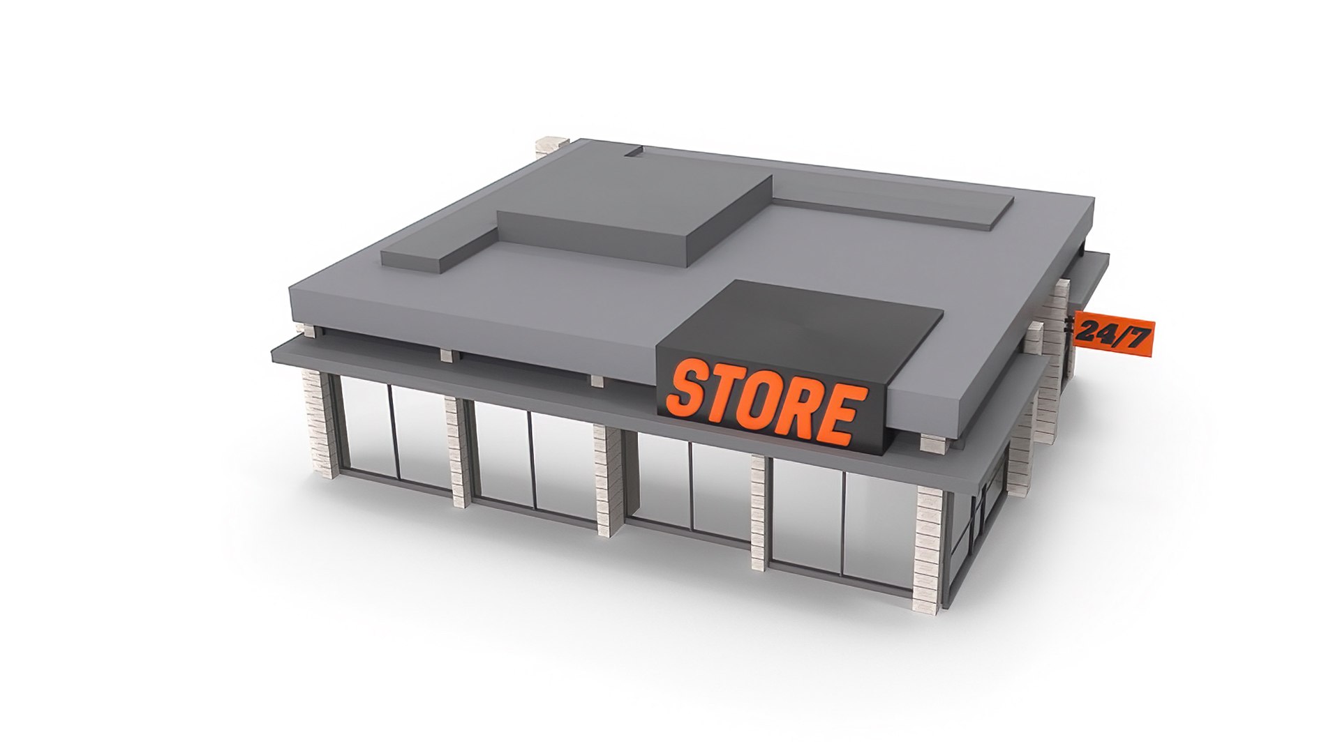 Generic Store Building 3D Model - TurboSquid 2031776