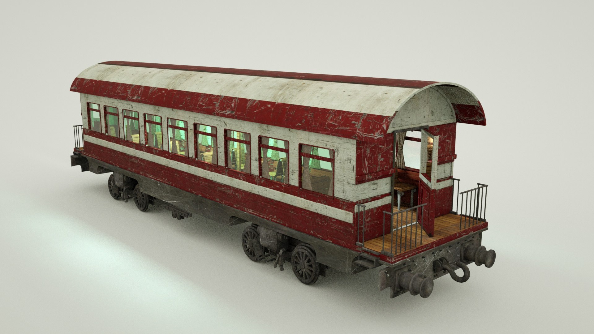 3D Old Train Wagoon - TurboSquid 1712542