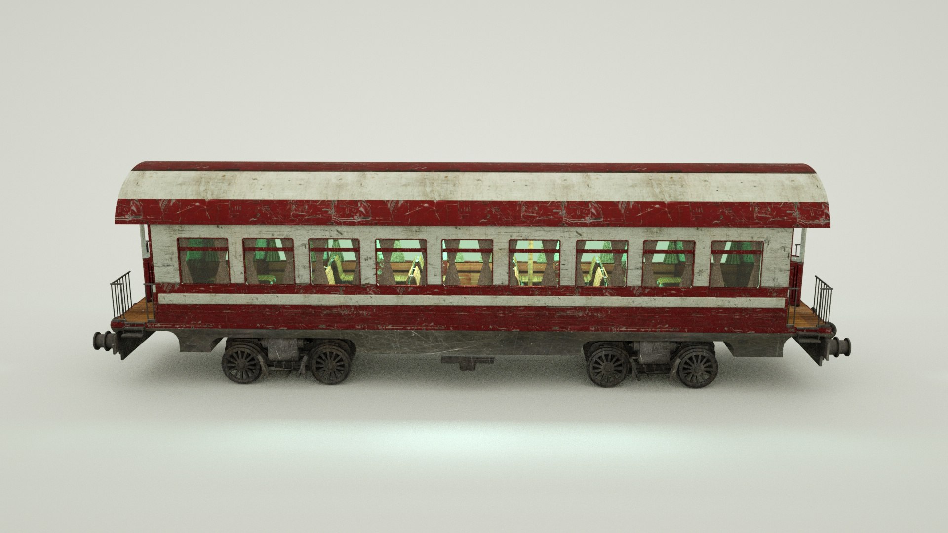 3D Old Train Wagoon - TurboSquid 1712542