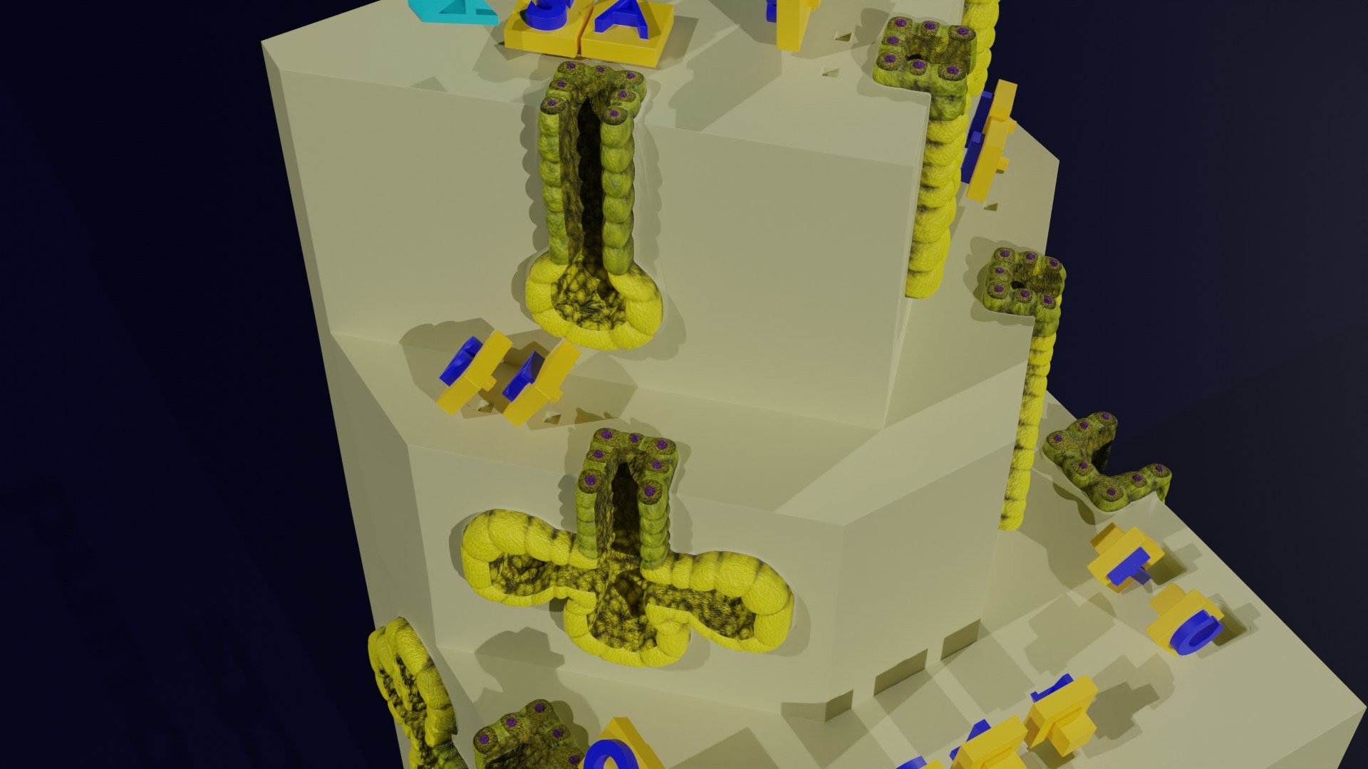 Ducts glands type simple compound alveolar tubular 3D model ...