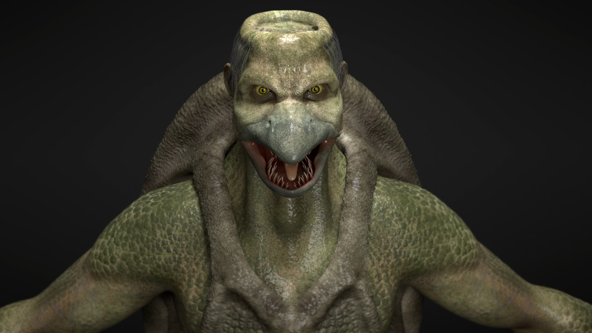 3D Kappa Swamp Monster Model - TurboSquid 2272585