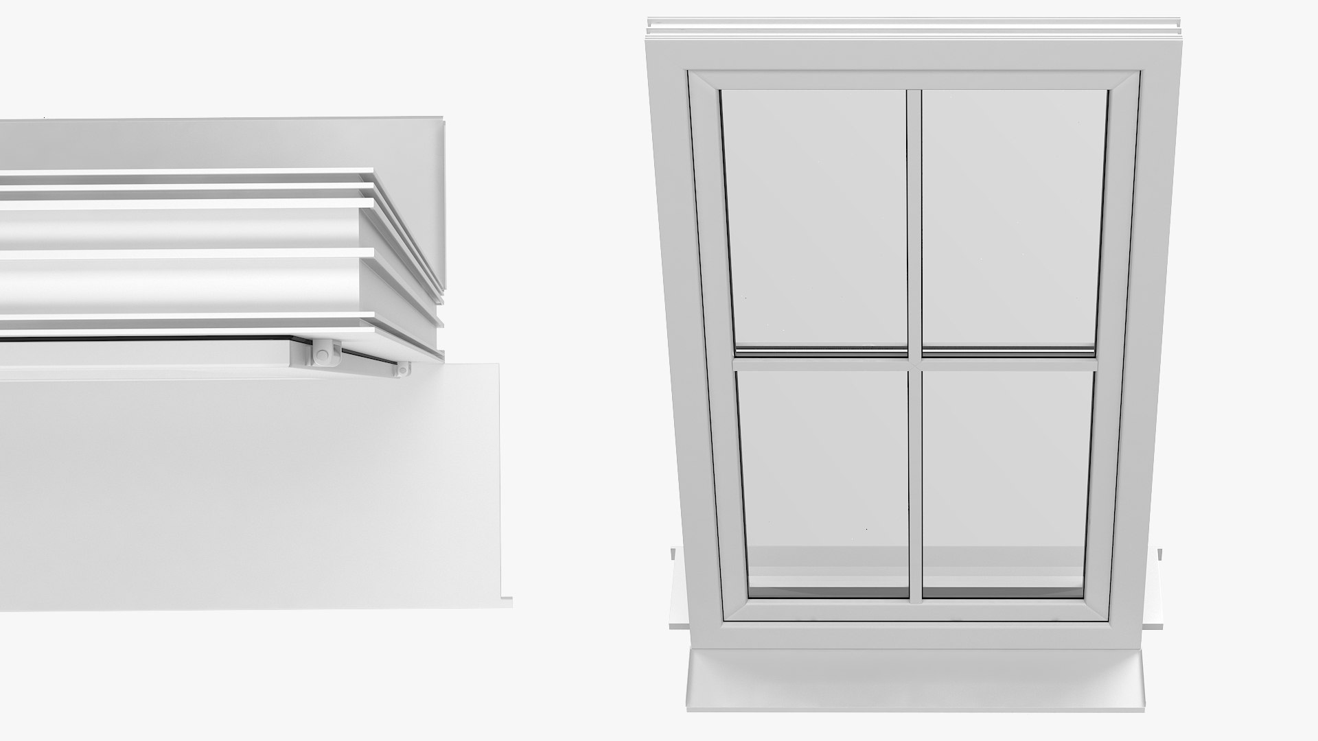 3D Classic Window 2x2 Panels - TurboSquid 2263768