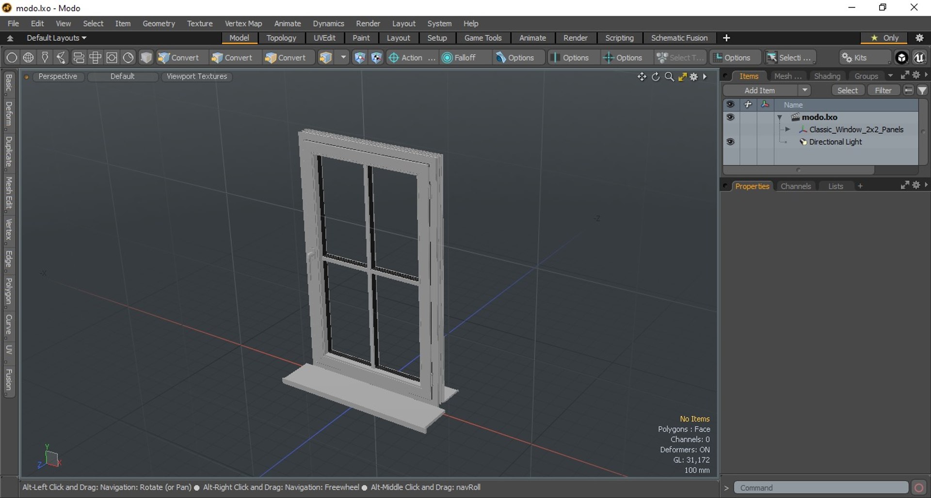 3D Classic Window 2x2 Panels - TurboSquid 2263768