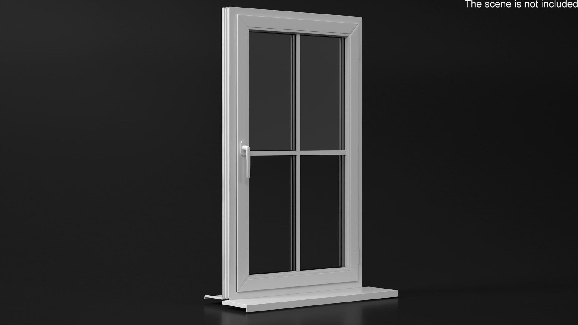 3D Classic Window 2x2 Panels - TurboSquid 2263768