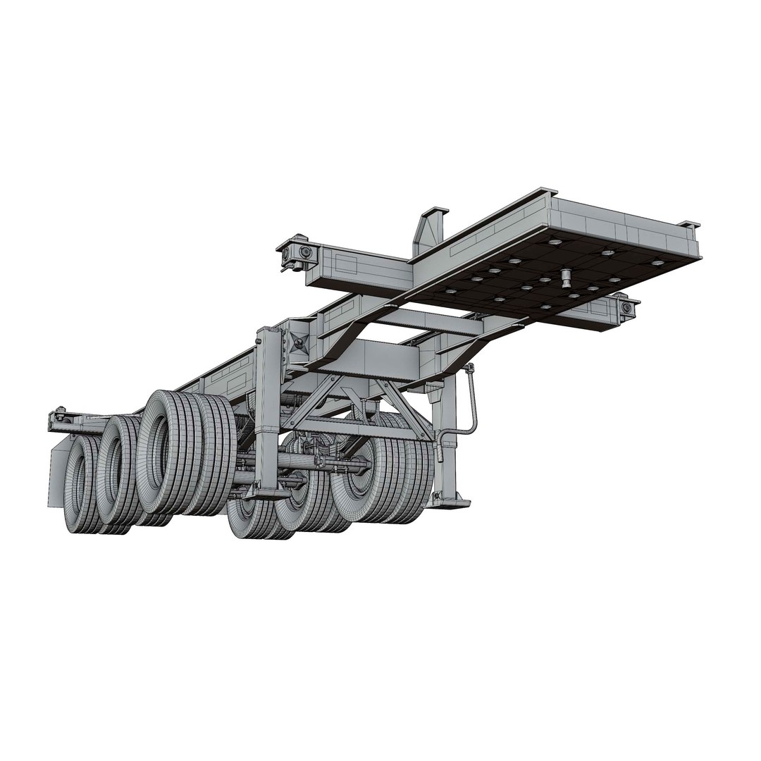 Pratt CC243 Container Chassis 3D - TurboSquid 2175323